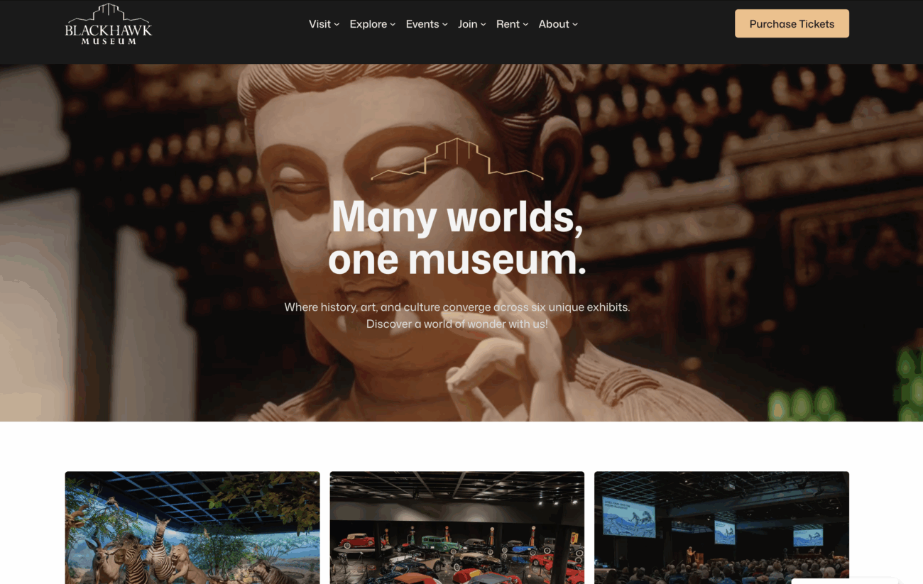 Blackhawk Museum Website Portfolio - WebDevStudios